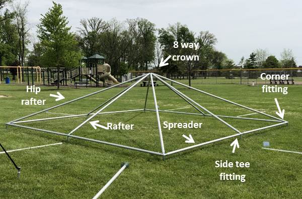 8 way crown frame tent fitting - Dremcor Tents Canopies