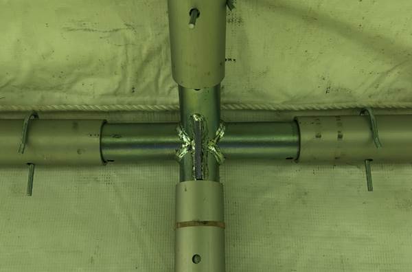 Side tee frame tent fitting - Dremcor Tents Canopies