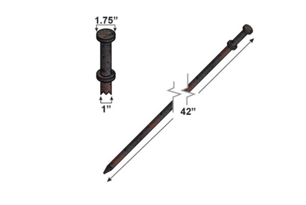 Steel tent stake 42 inch double head - Dremcor