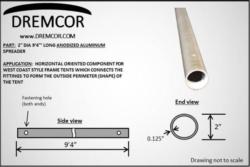 Frame tent poles, tube for west coast tents - Dremcor